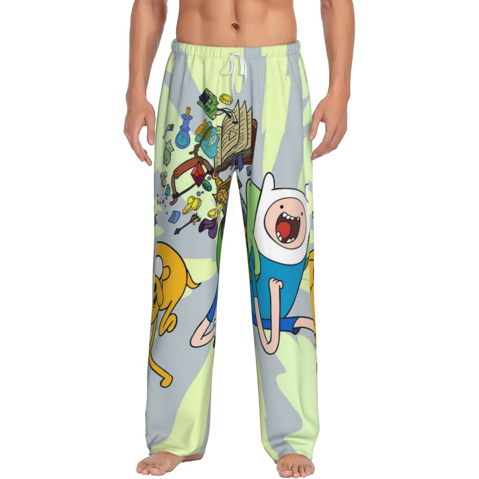 Cartoon Adventure Time Men's Pajama Pants With Pockets Fashion Cozy ...