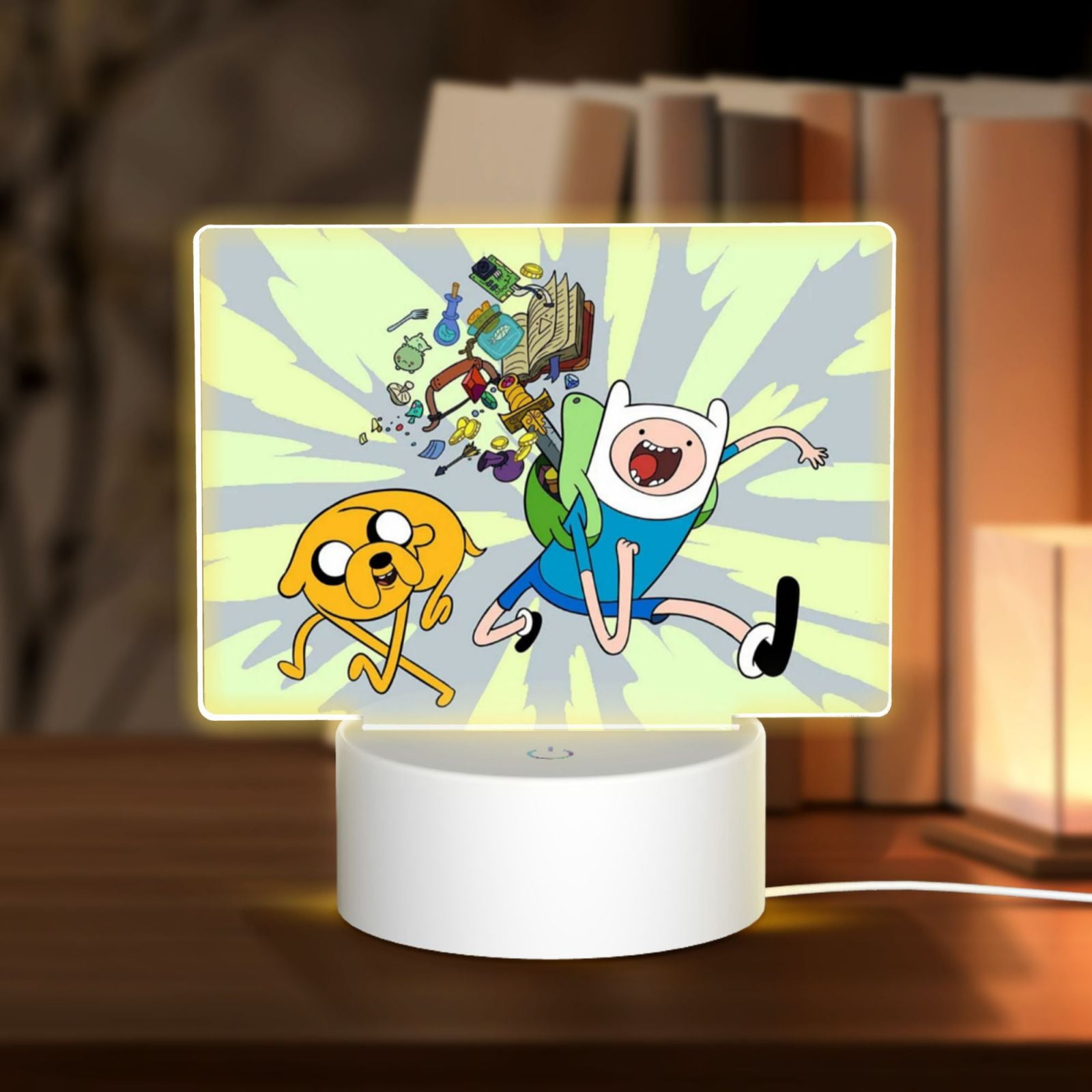 Cartoon Adventure Time Rectangular Acrylic Night Light Adjustable 3 ...