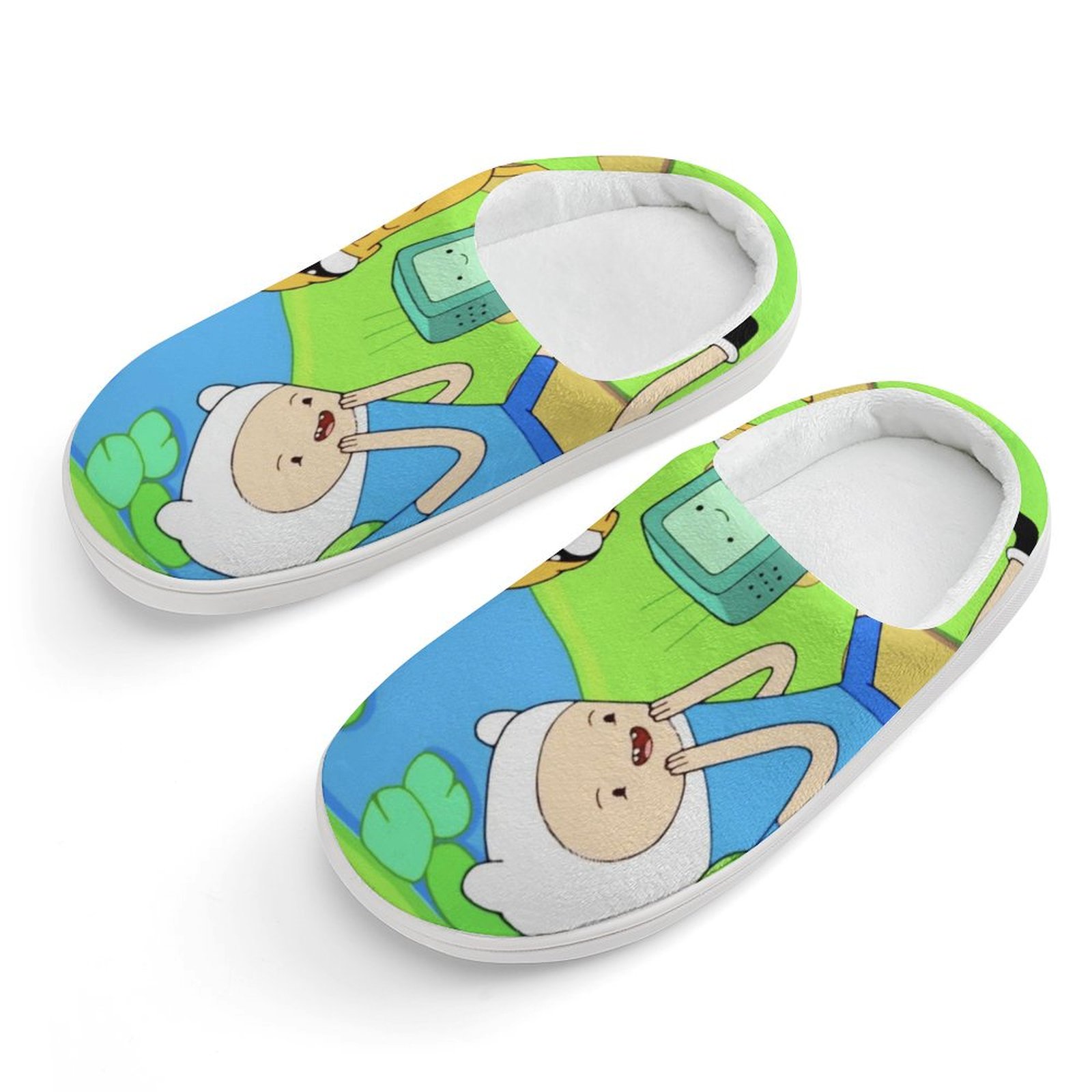 Cartoon Adventure Time Soft Plush Slippers for Boys Girls Winter Warm ...