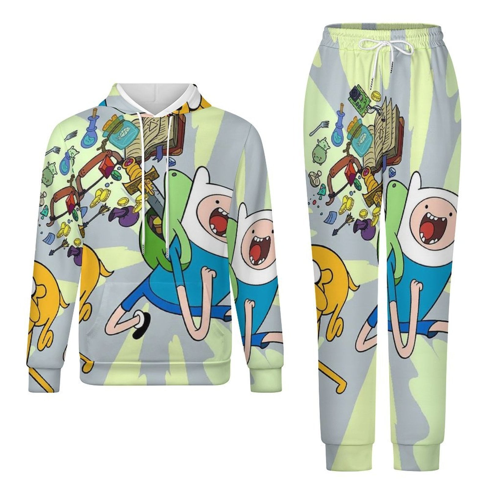 Cartoon Adventure Time Unisex Hoodies And Sweatpants Set Sweatshirts ...