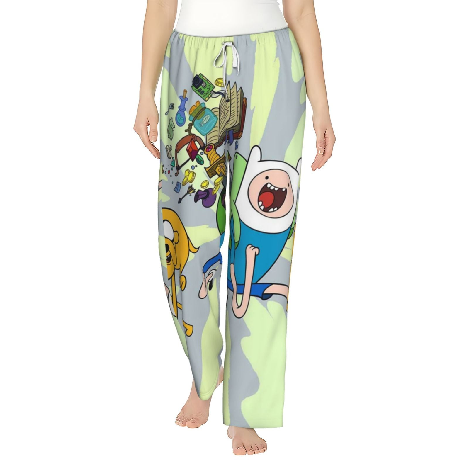 Cartoon Adventure Time Women's Pajama Pants Lounge Daily Novelty Cozy ...
