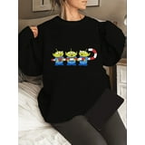 Cartoon Alien Candy Cane Funny Christmas Holiday Movie Sweatshirt, for ...