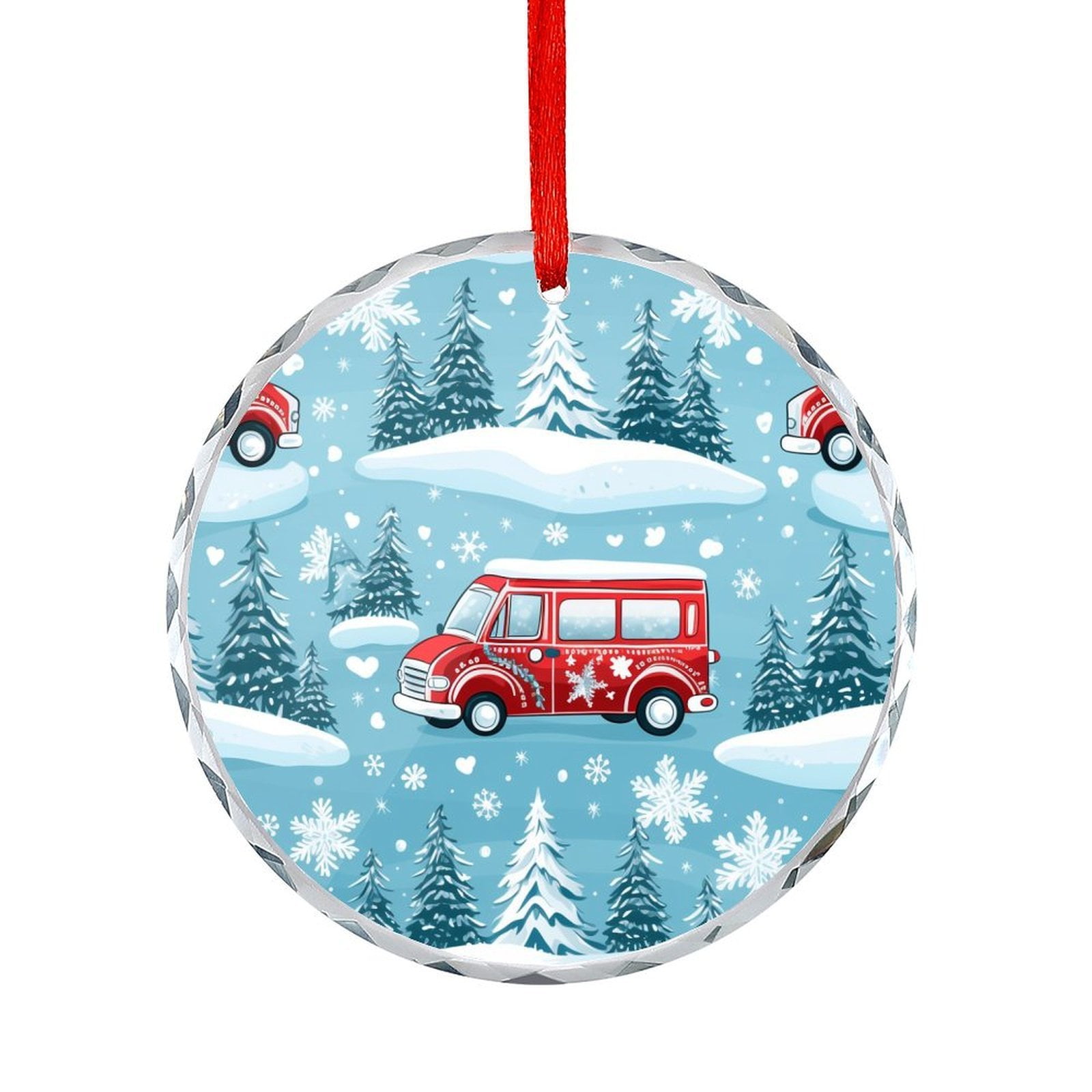 Cartoon Ambulance Christmas Tree Crystal Glass Ornament Holiday ...