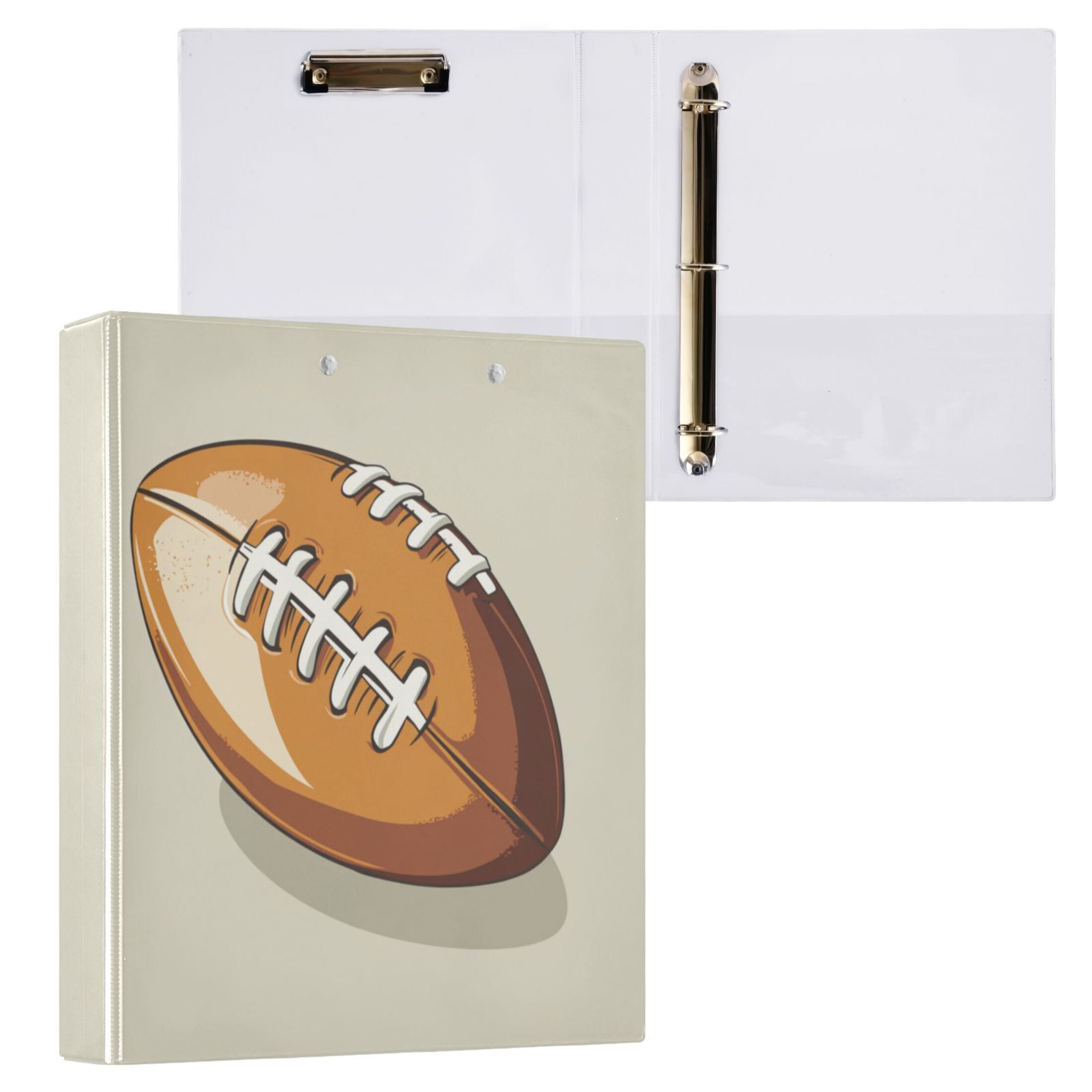 Cartoon American Football 3 Ring Hardcover Binders 1.5in Round Rings ...