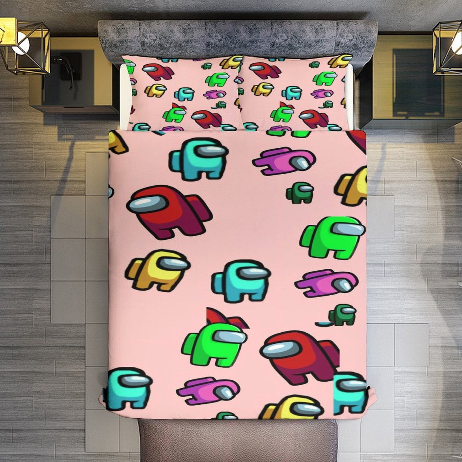 Cartoon Among Us Imposter Queen Sheet Set for Kids and Adults,Soft ...