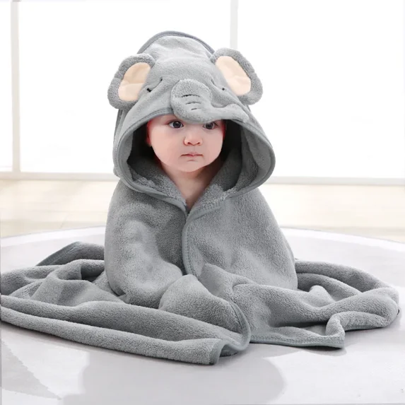 Cartoon Animal Baby Bath Towels Soft Newborn Hooded Towel Blanket ...