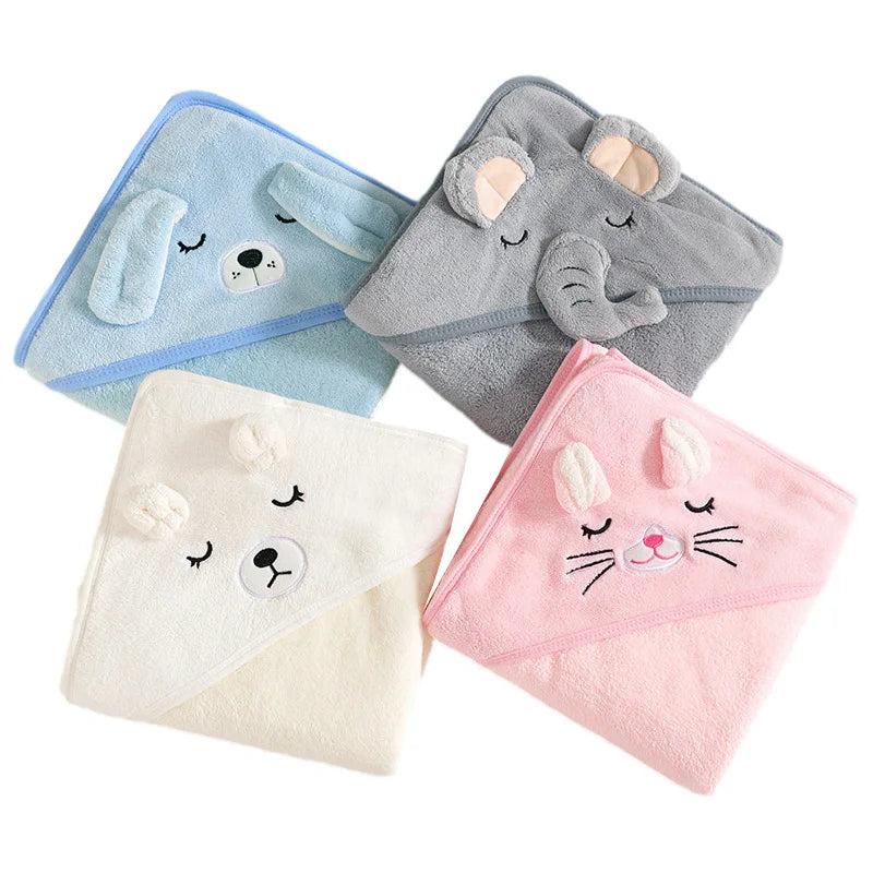 Cartoon Animal Baby Bath Towels - Soft and Cozy Hooded Towels for Kids ...