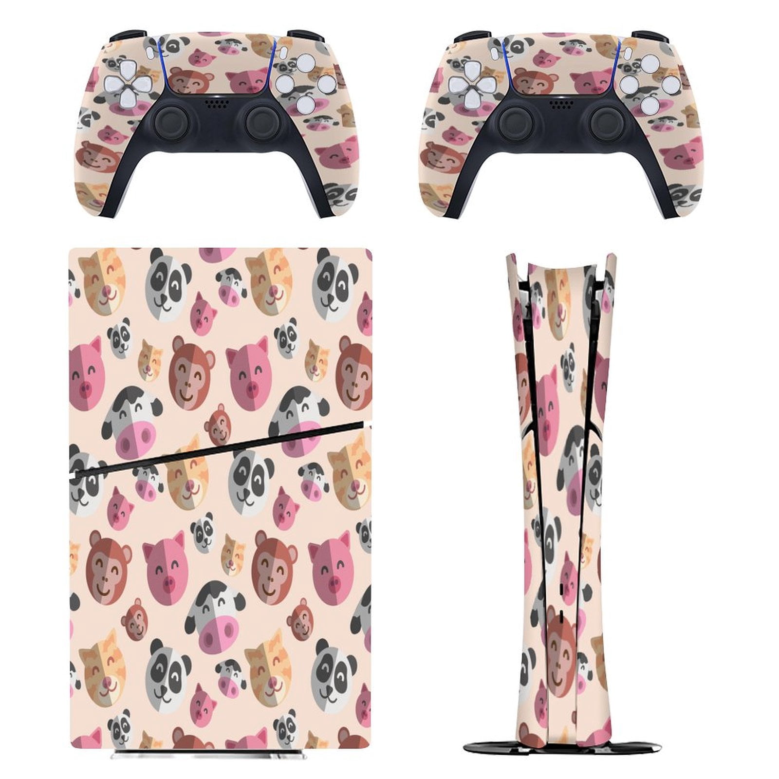 Cartoon, Animal Background, Cow, Pig PS5/PS5 Slim Digital Disc Skin ...