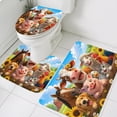 Cartoon Animal Bathroom Rugs Set Cow Sheep Horse Pig Kitten Rustic ...
