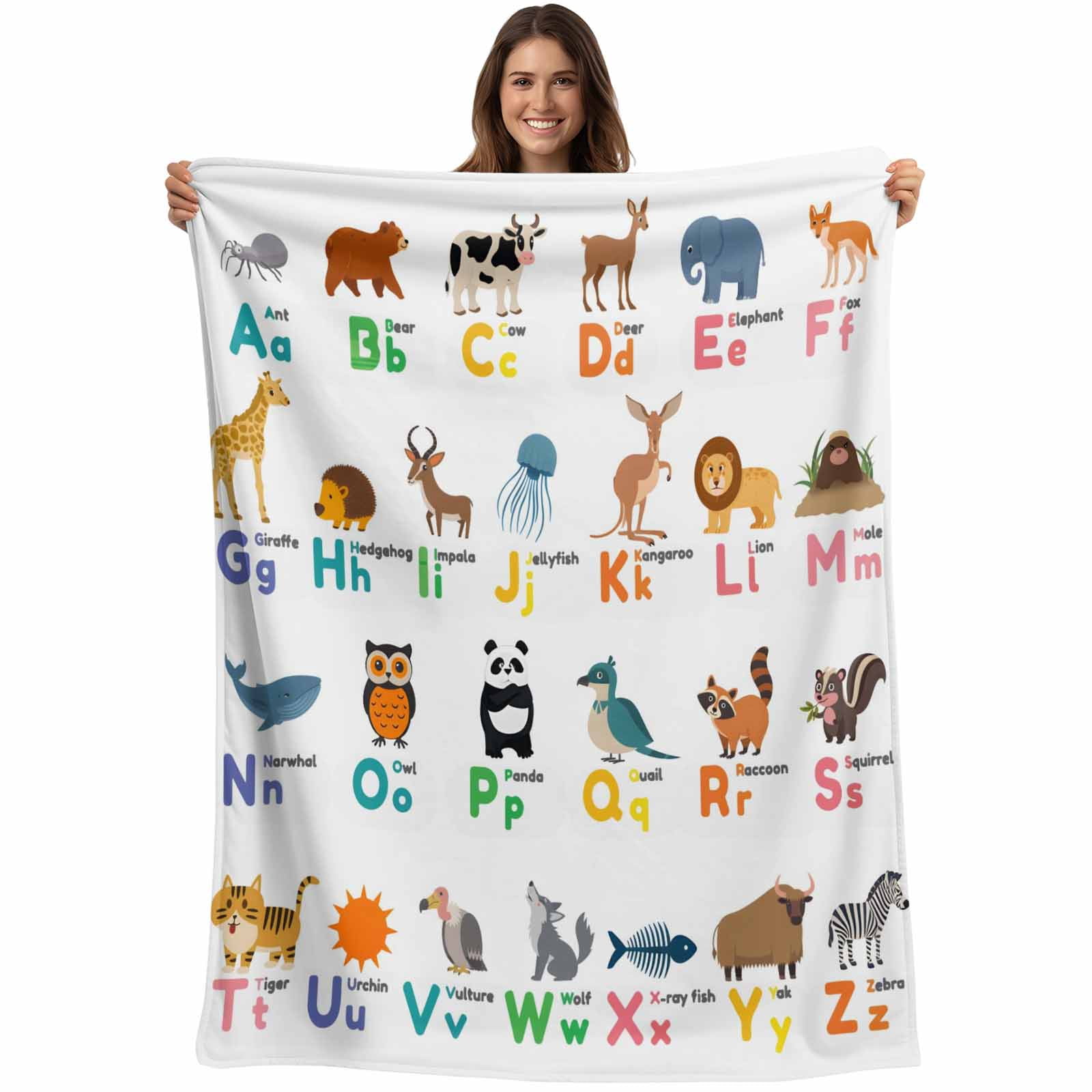 Cartoon Animal Blanket Soft Cozy Warm Twin Blanket for Bed, Plush Fuzzy ...