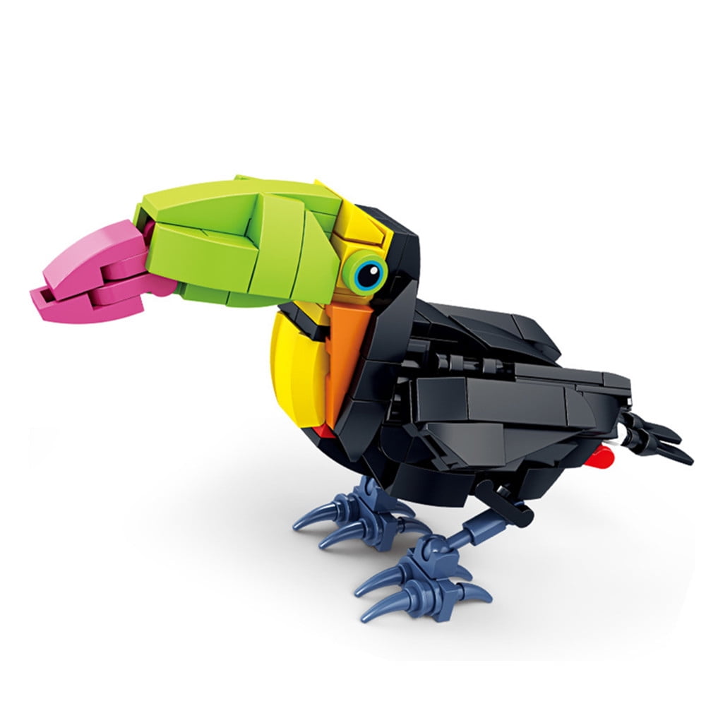 Cartoon Animal Building Blocks Peacock Crane Crow Seagull Oriole ...
