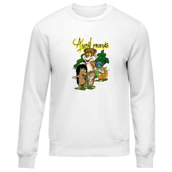 Cartoon Animal Characters Design Front Back Graphic Sweatshirt Long ...