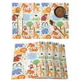 Cartoon Animal Cotton Linen Placemats Set of 4, Tiger Lion Elephant ...