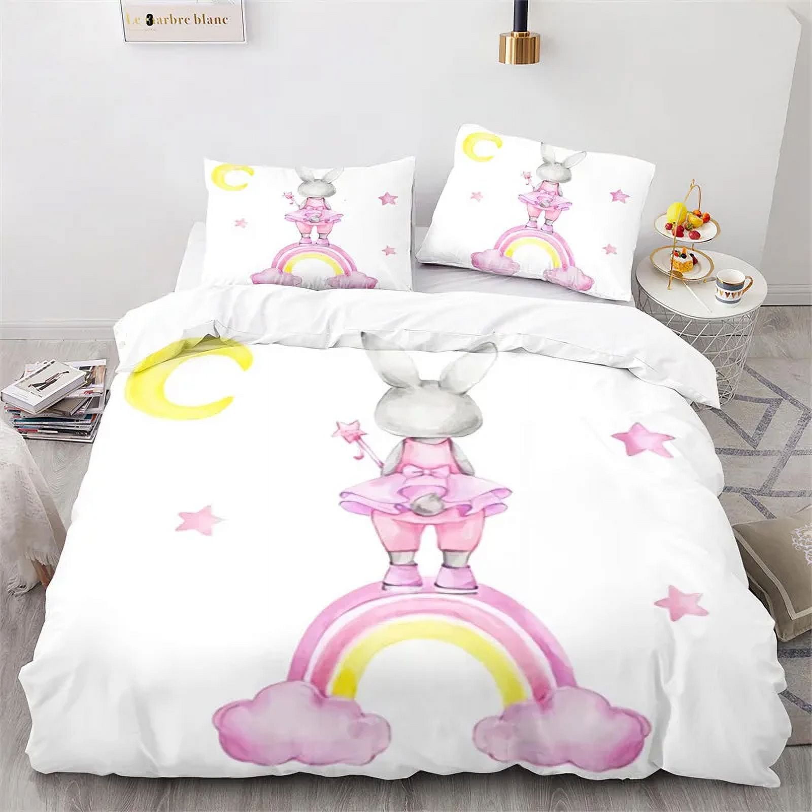 Cartoon Animal Duvet Cover Cute Rabbit Bedding Set Microfiber Wildlife ...