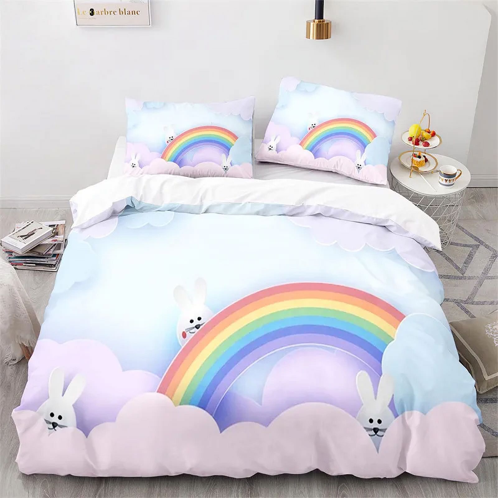 Cartoon Animal Duvet Cover Cute Rabbit Bedding Set Microfiber Wildlife ...