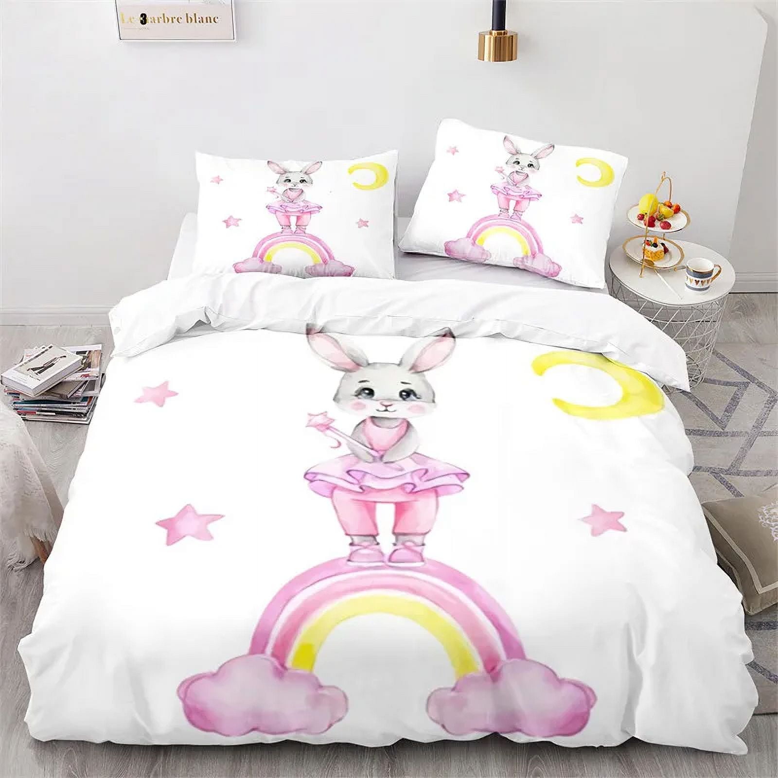 Cartoon Animal Duvet Cover Cute Rabbit Bedding Set Microfiber Wildlife ...
