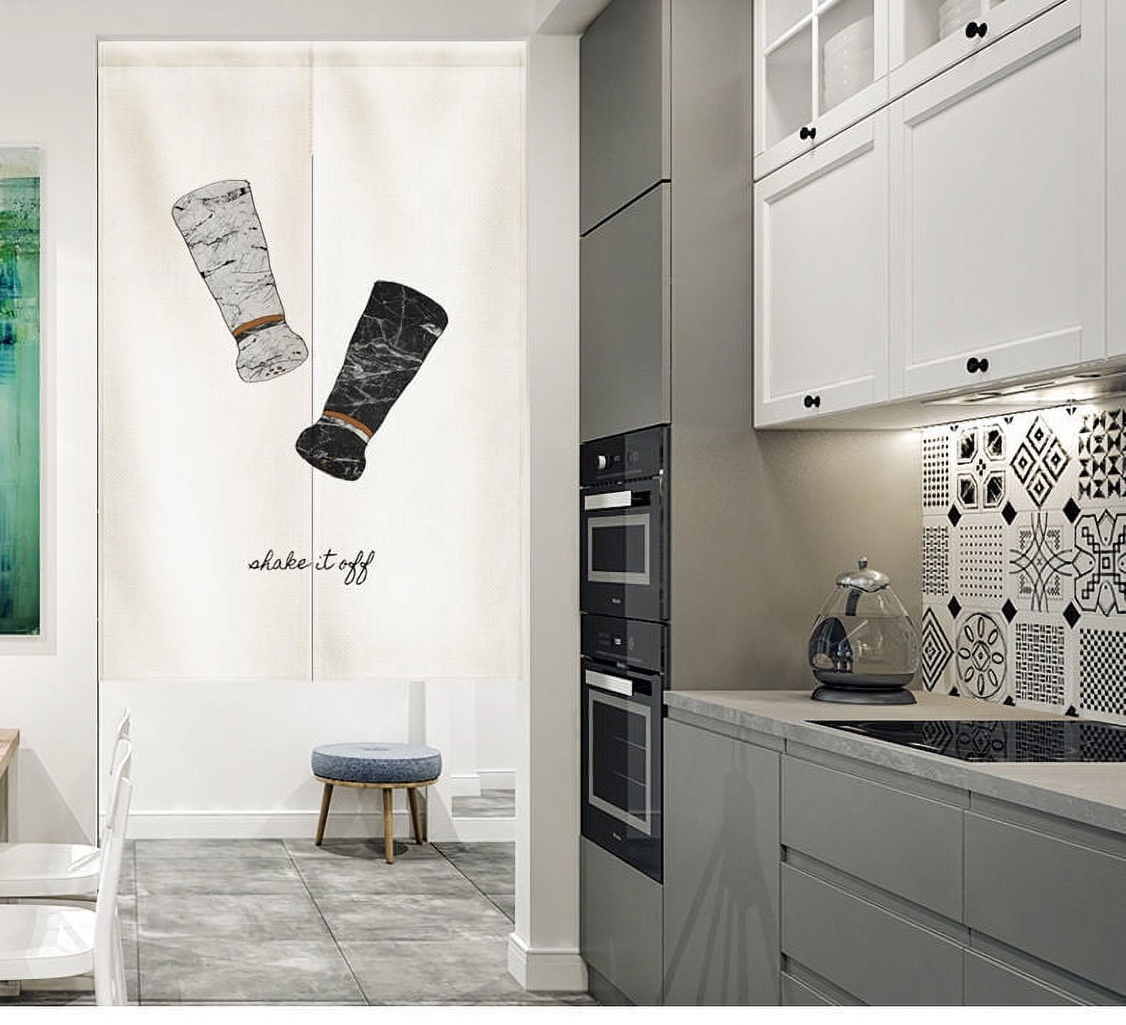 Cartoon Animal Fabric Door Curtain Living Room Kitchen Partition Linen ...