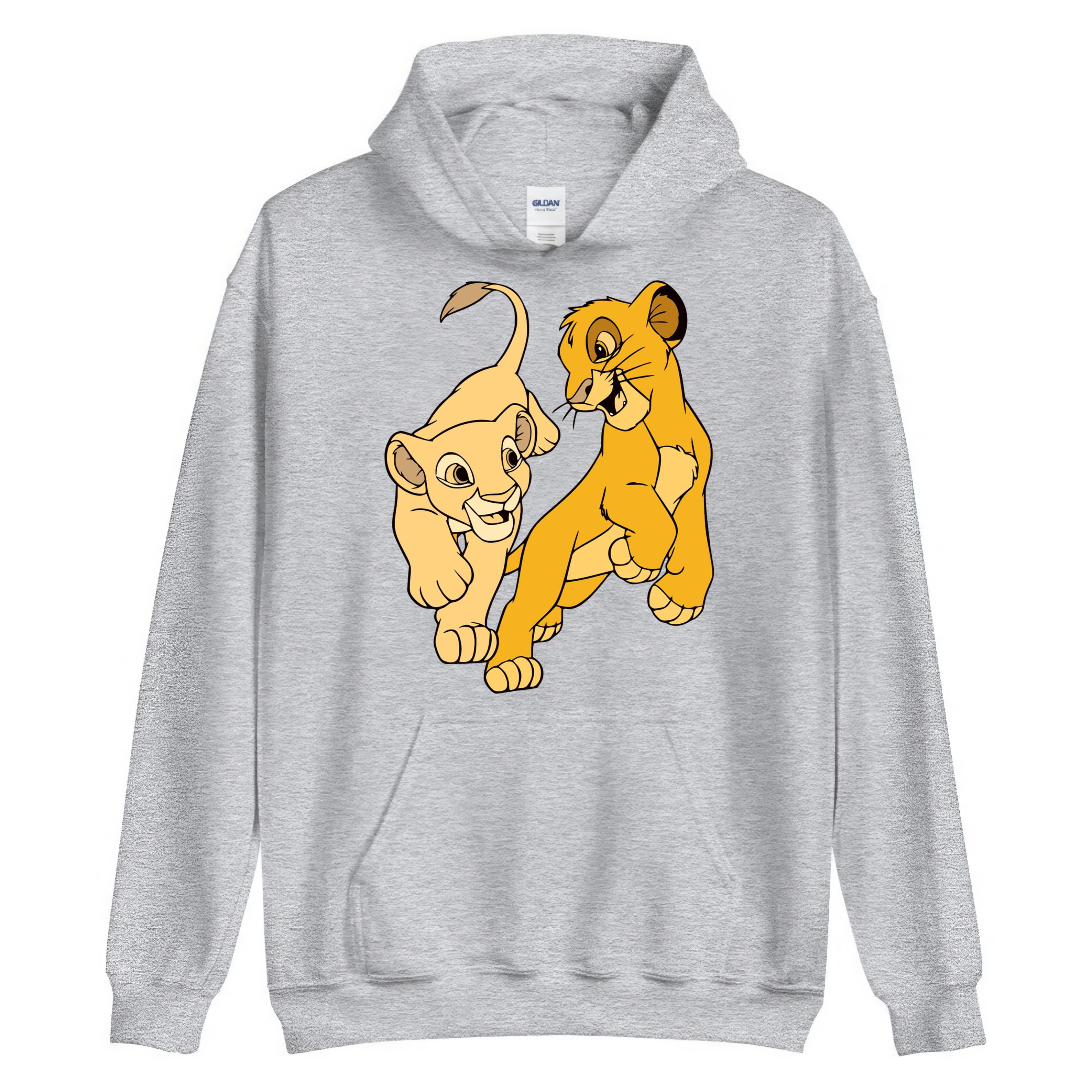 Cartoon Animal Graphic T-shirt, Simba and Nala-Inspired Design for ...