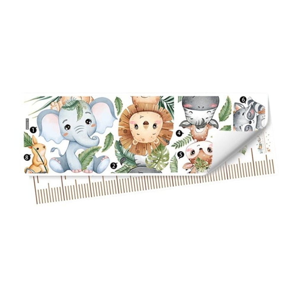 Cartoon Animal Height Measurement Wall Sticker for Kids Room Decor, PVC ...
