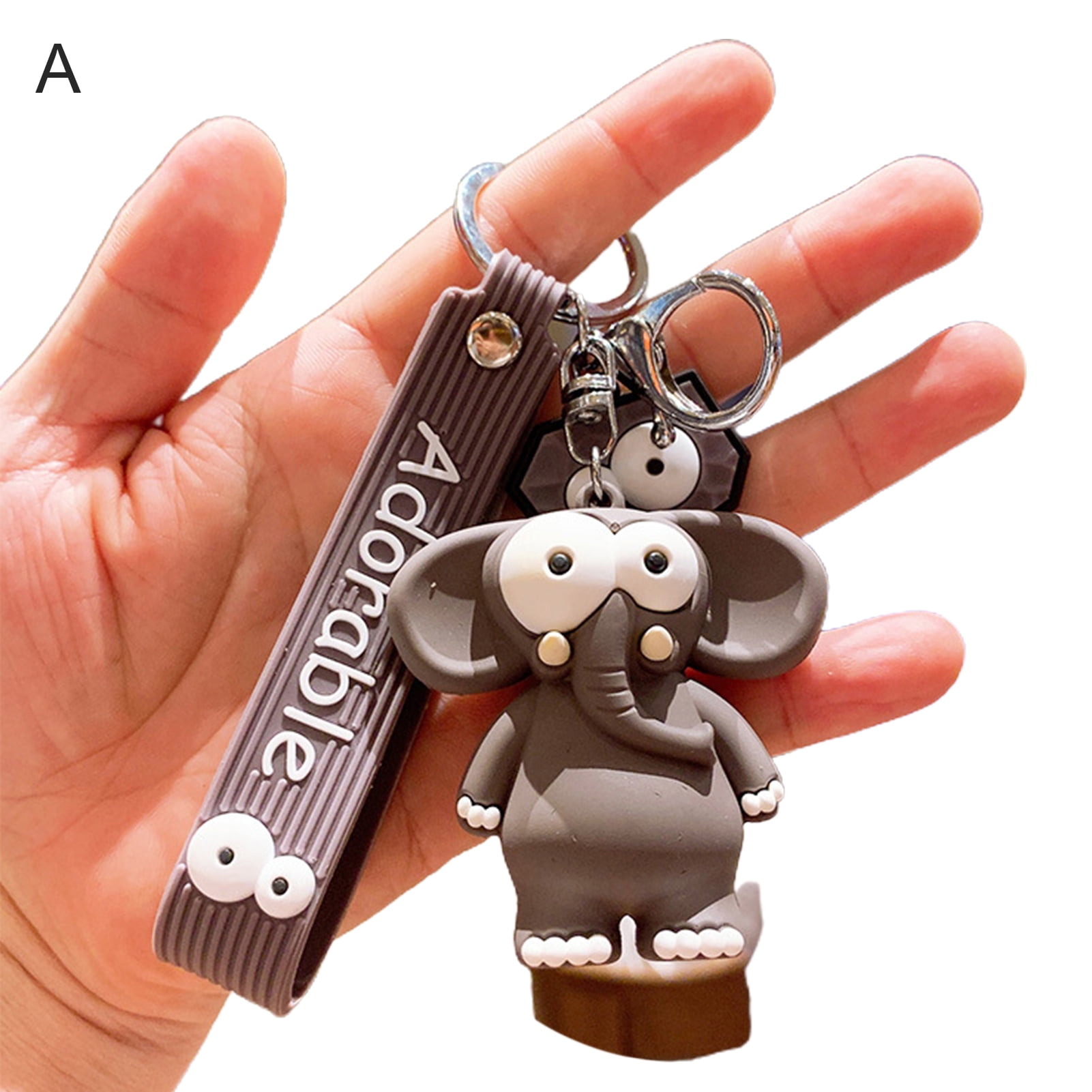 Cartoon Animal Key Chain Pendant Funny Cattle Elephant Keychains ...
