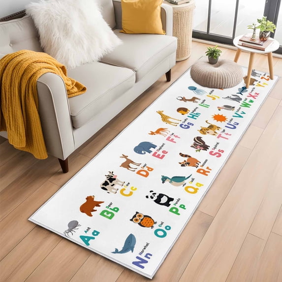 Cartoon Animal Kitchen Runner Rug 2x6 Washable Runners for Hallway Non ...
