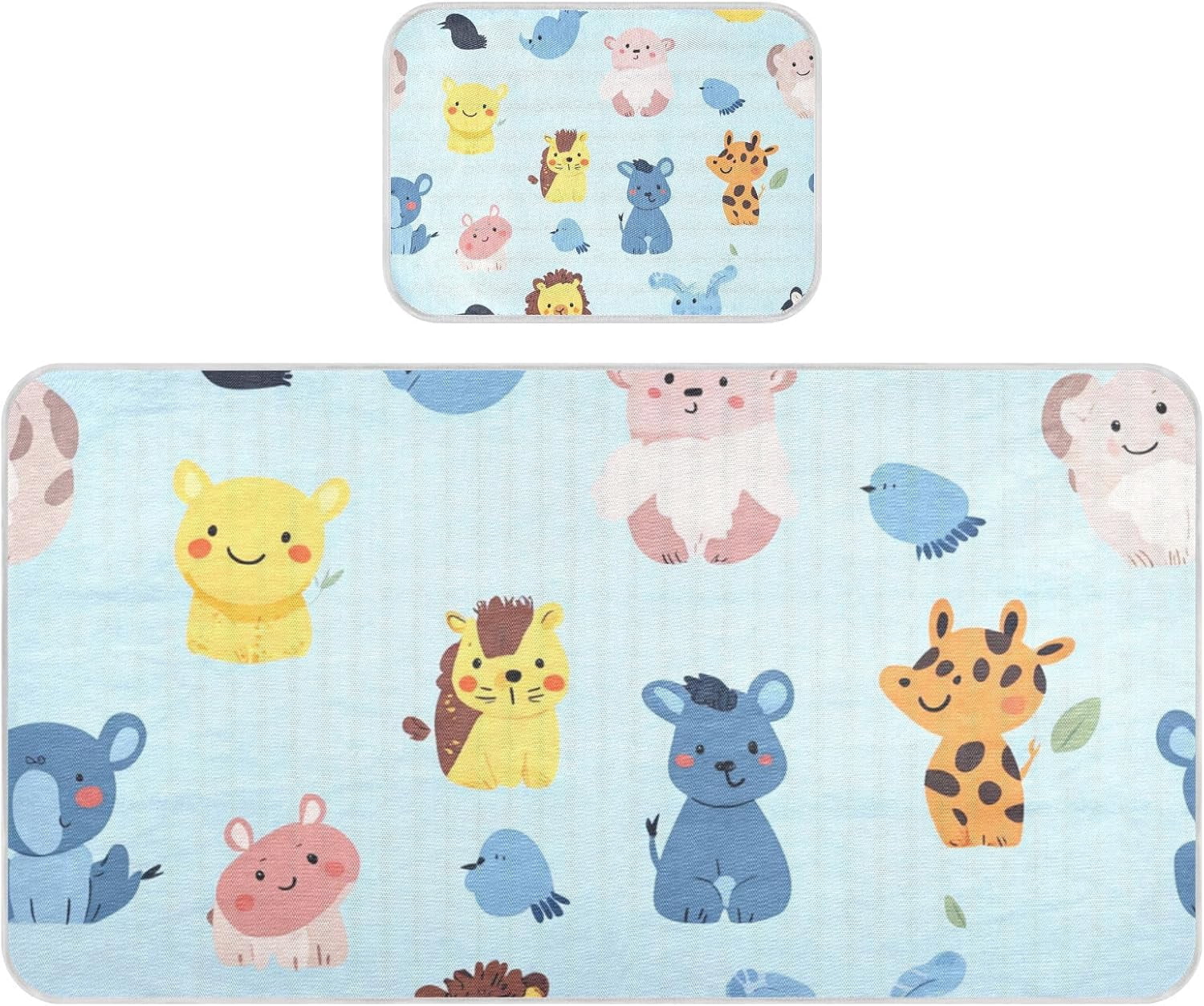Cartoon Animal Light Blue Cooling Bеby Bеd Mattress 28" x 52" Washable ...