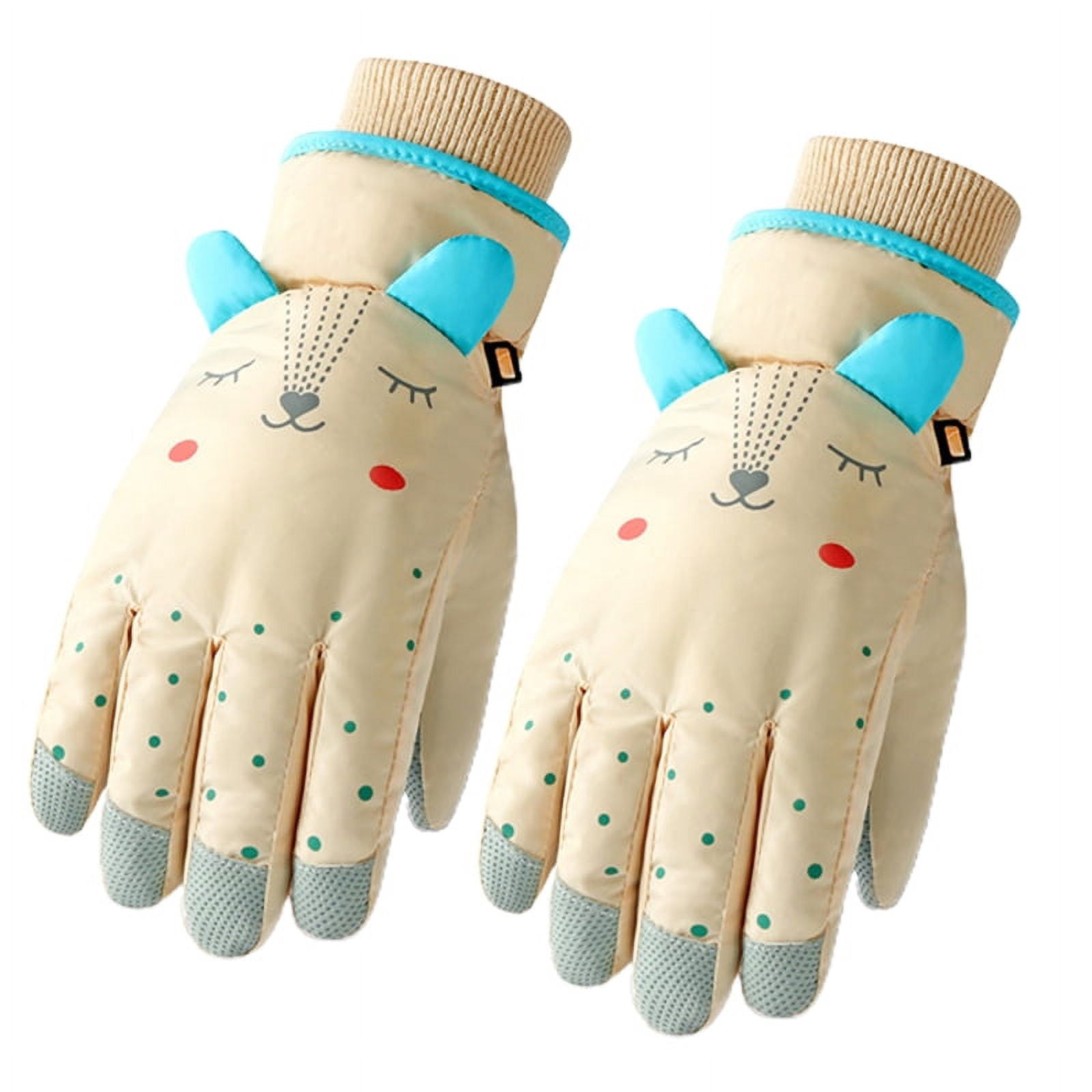 Cartoon Animal Mittens - Waterproof Snow Gloves for Kids - Winter Warm ...