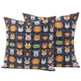 Cartoon Animal Outdoor Pillow Covers Set of 2 Lion Tiger Monkey Zebra ...