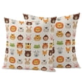 Cartoon Animal Outdoor Pillow Covers Set of 2 Lion Tiger Monkey Zebra ...