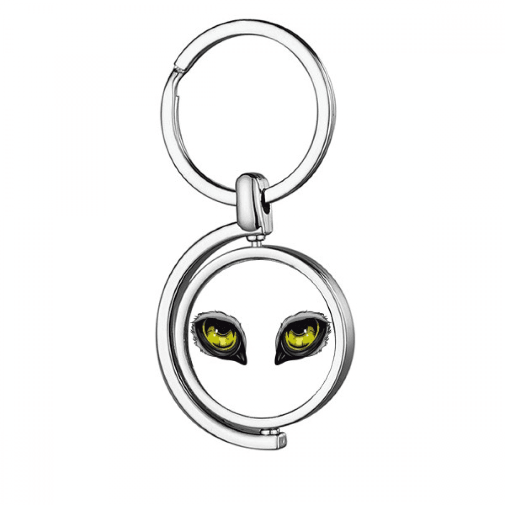 Cartoon Animal Owl Eye Decoration Rotating Keychain Metal Keyring ...