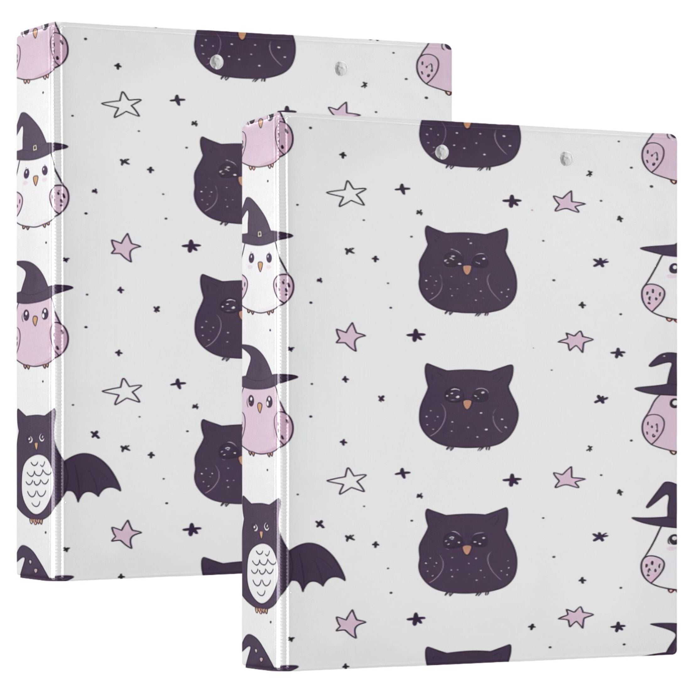 Cartoon Animal Pattern 12.4x10.6in PVC Round Ring Binders, 2-Pack, D ...