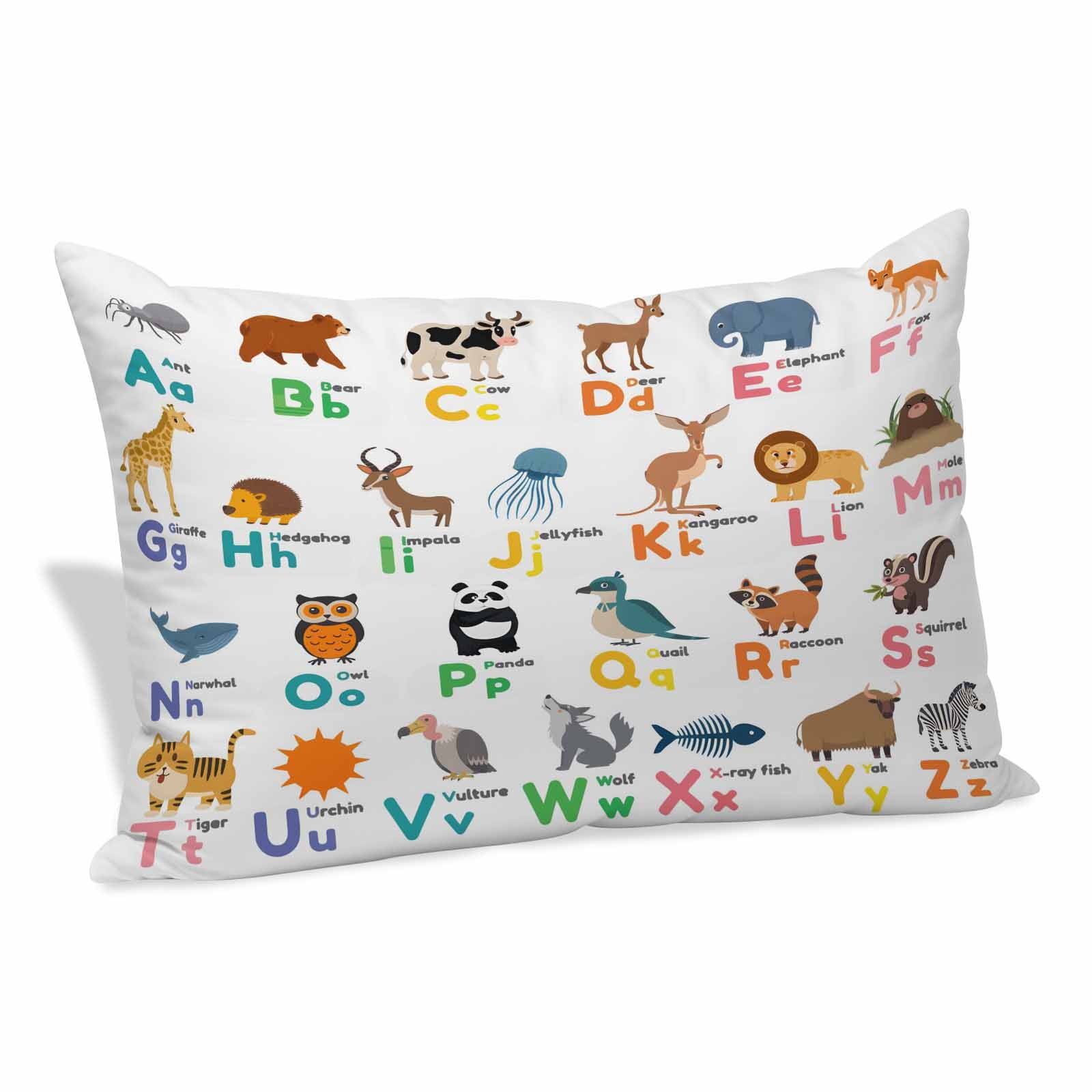 Cartoon Animal Pillow Covers, Linen Long Throw Pillow Case, Funny Cute ...
