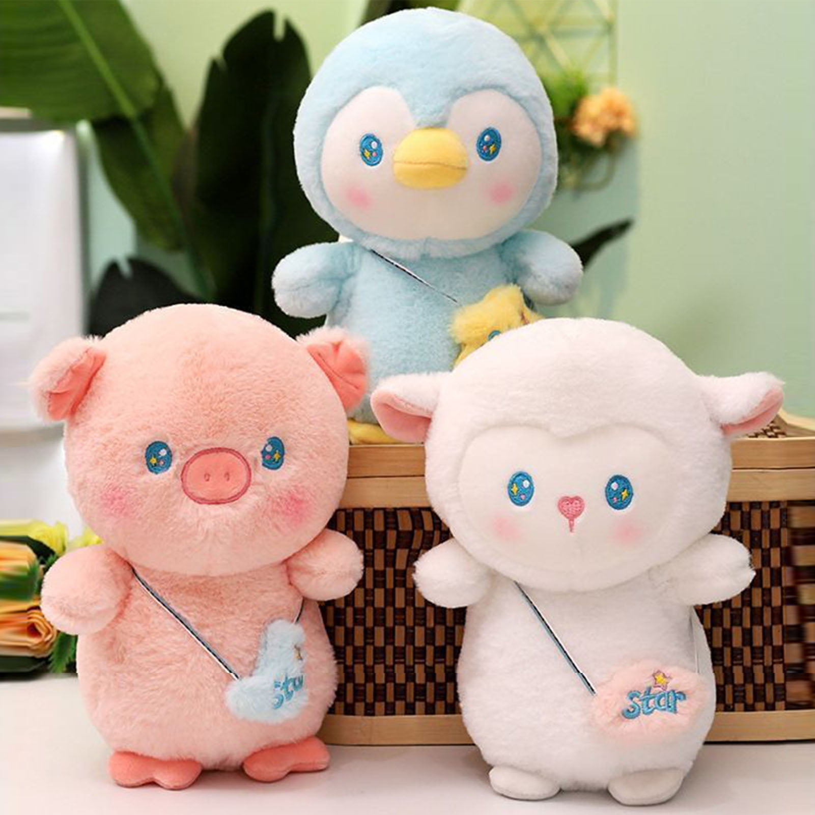 Cartoon Animal Plush Doll - Cute Sheep Penguin Pig Doll Plushies ...