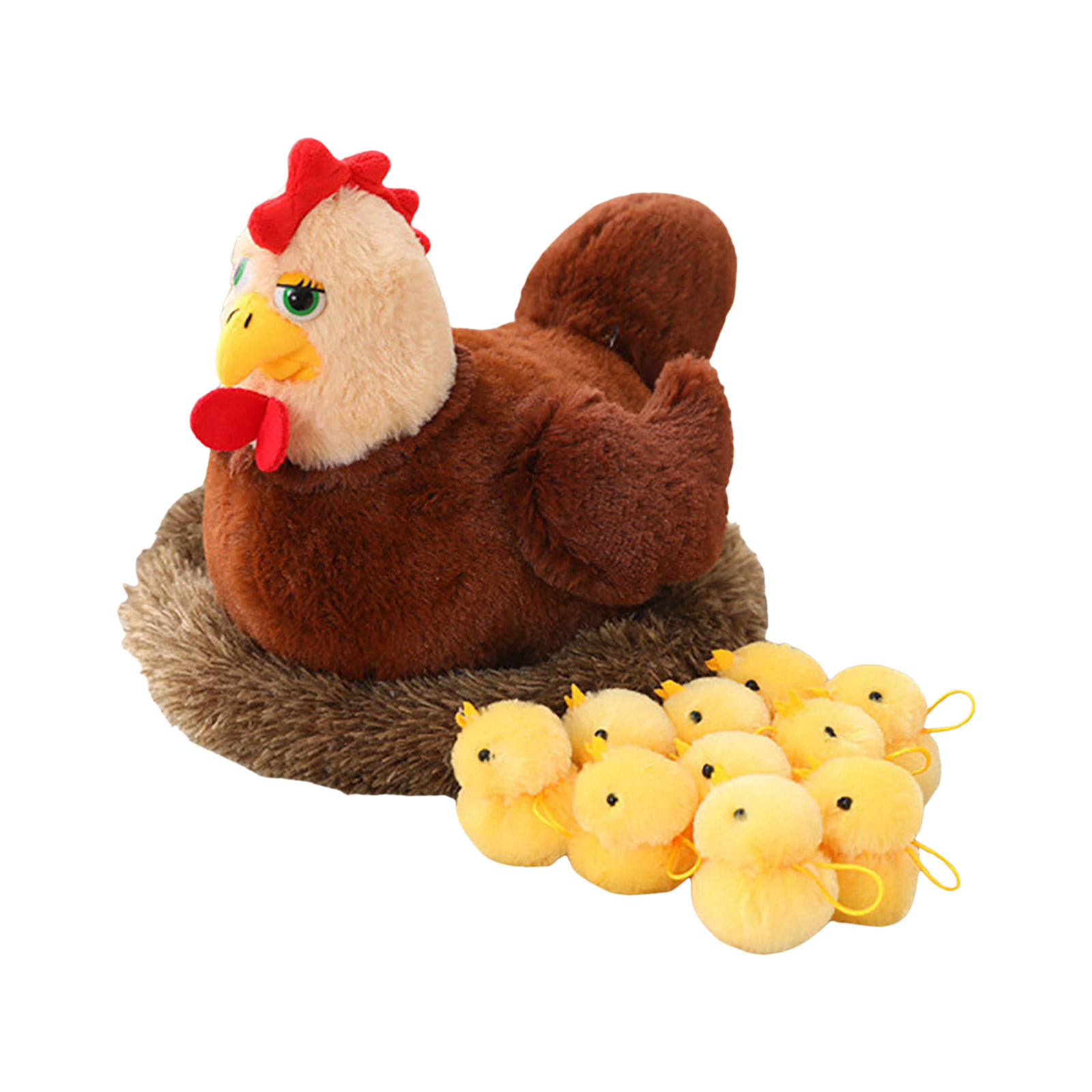 Cartoon Animal Plush Set 12 "hen Plush Animal Dolls With Chicks And ...