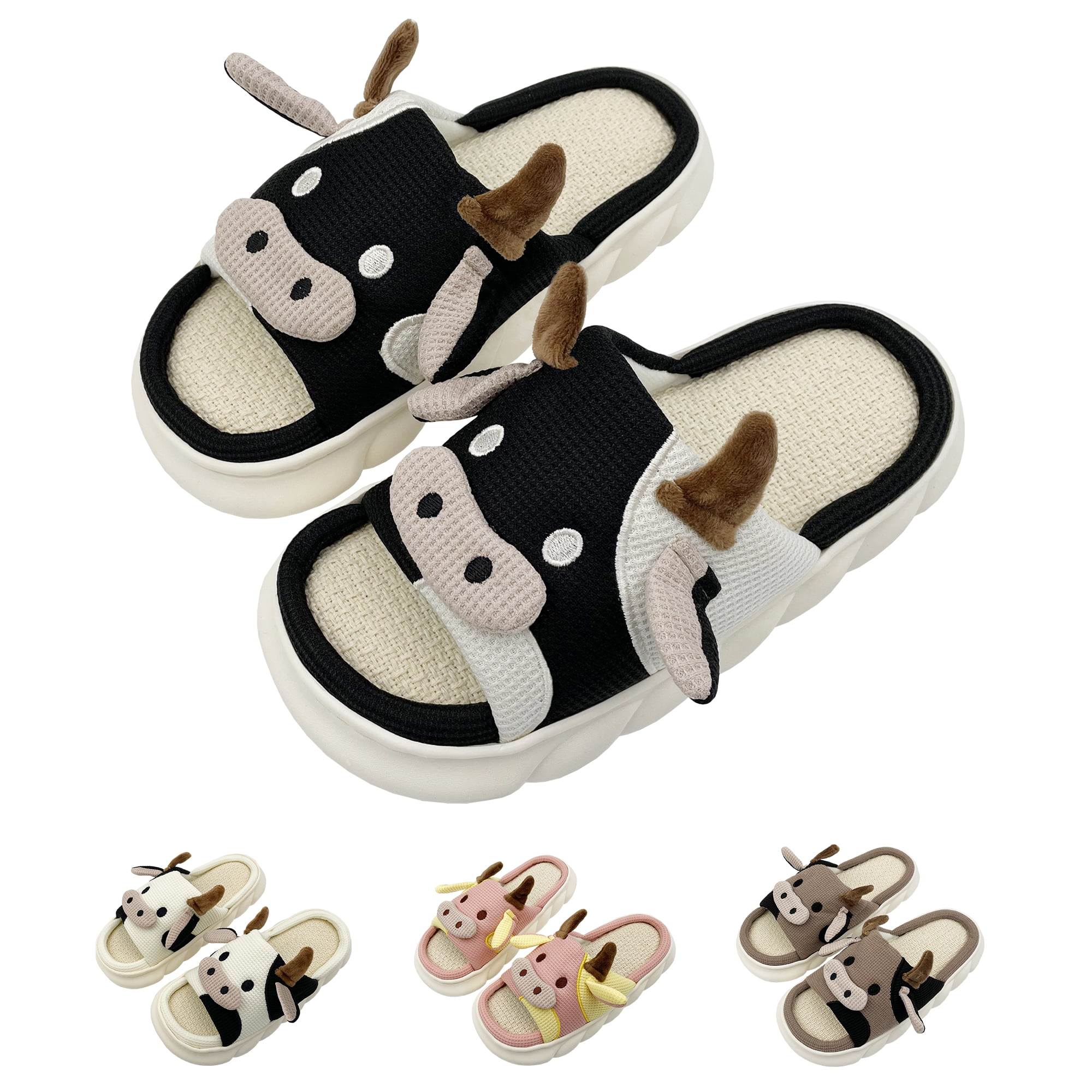 Cow Slippers, House Slippers For Women/Men Indoor, Cute Slippers ...