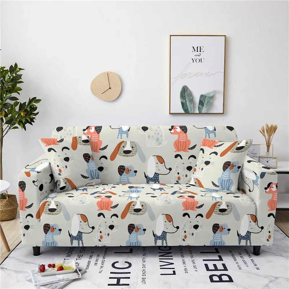 Cartoon Animal Sofa Cover for Living Room Stretch Elastic Couch Cover ...