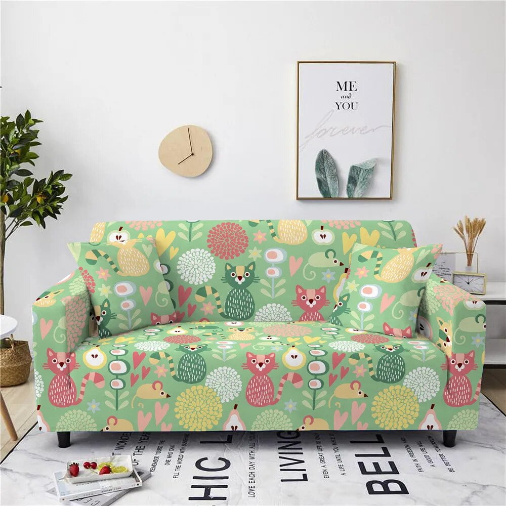 Cartoon Animal Sofa Cover for Living Room Stretch Elastic Couch Cover ...