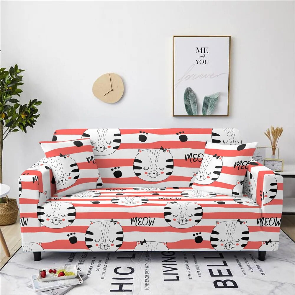 Cartoon Animal Sofa Cover for Living Room Stretch Elastic Couch Cover ...