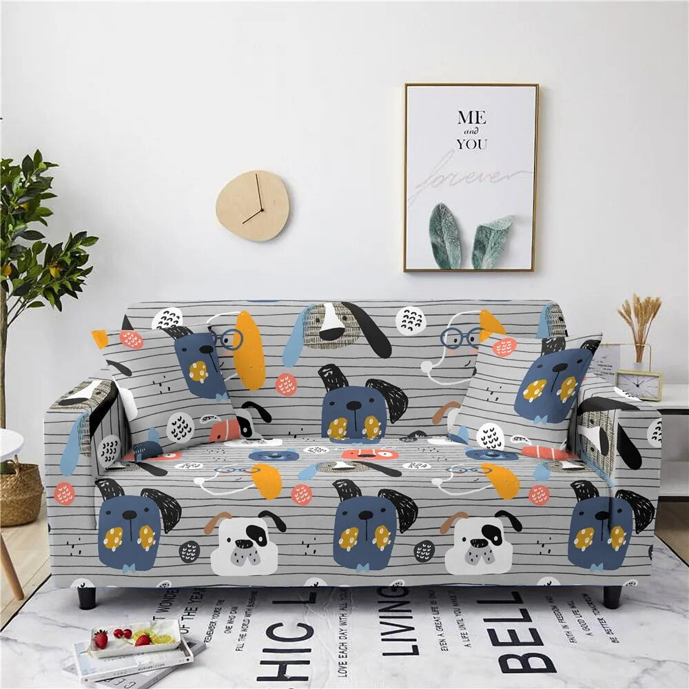 Cartoon Animal Sofa Cover for Living Room Stretch Elastic Couch Cover ...