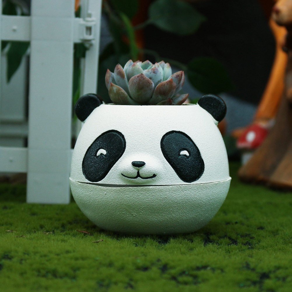 Cartoon Animal Split Flower Pot Cute Bear Elephant Desktop Potted Resin ...