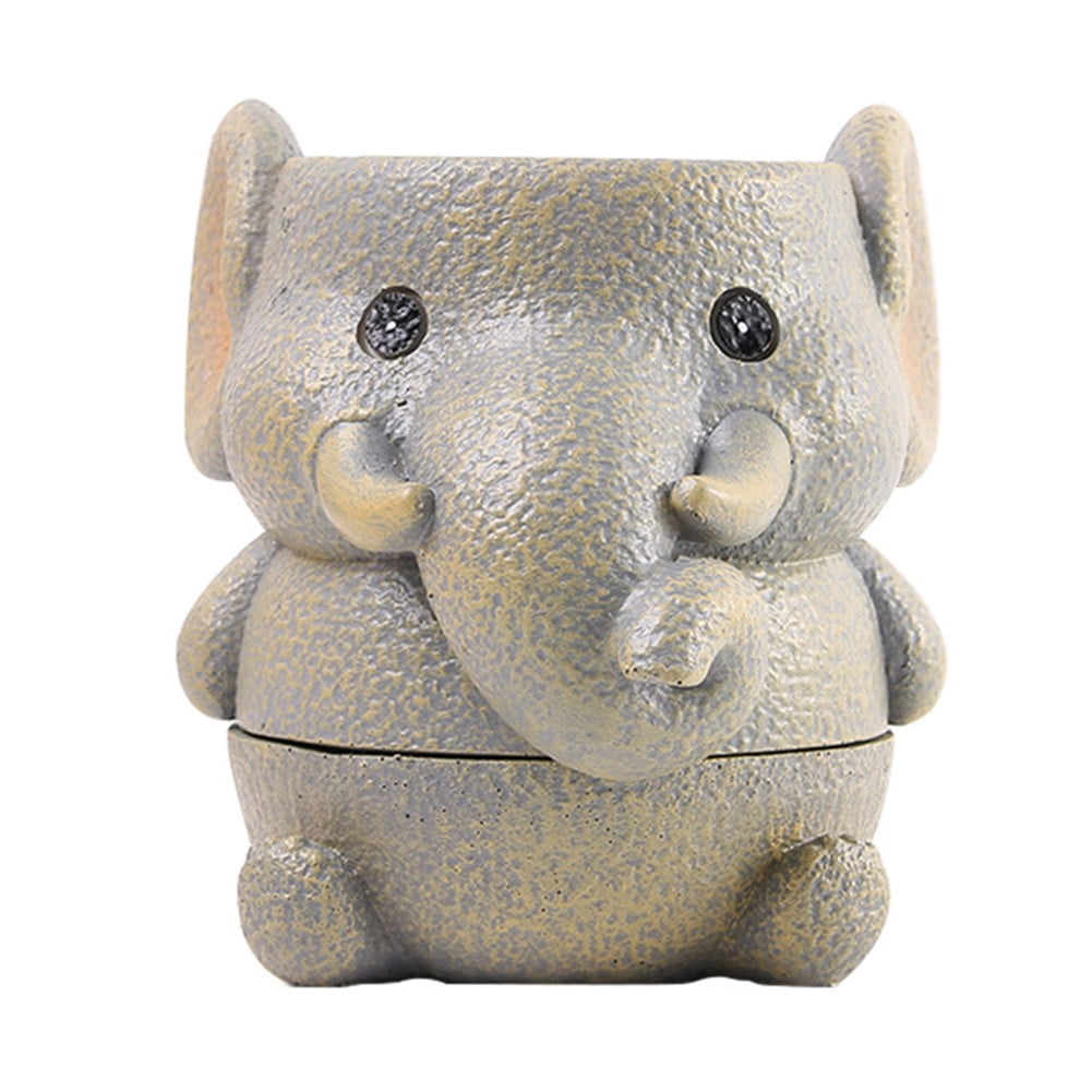Cartoon Animal Split Flower Pot Cute Bear Elephant Desktop Potted Resin ...