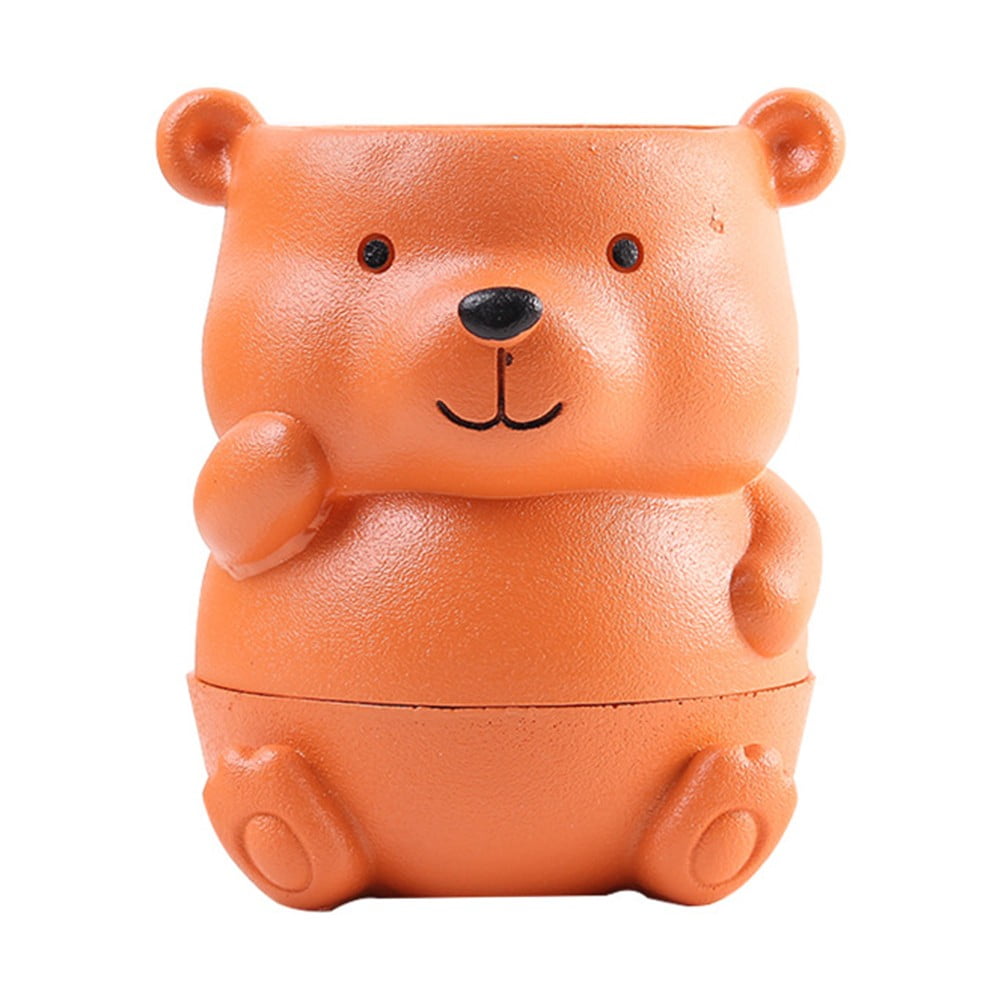 Cartoon Animal Split Flower Pot Cute Bear Elephant Desktop Potted Resin ...