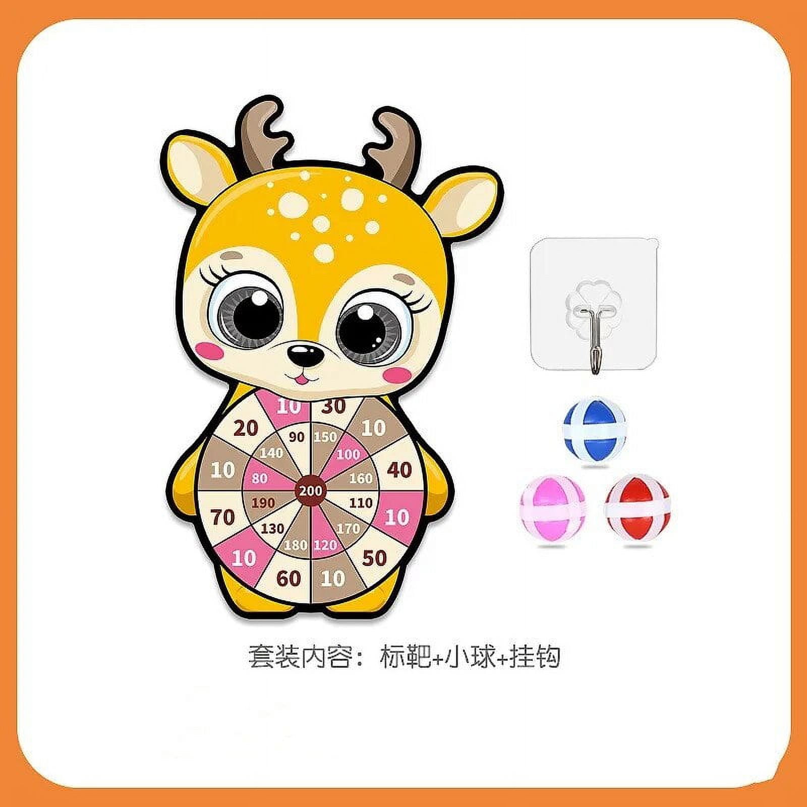 Cartoon Animal Sticky Ball Dart Board Target Sports Toy Outdoor Kids ...