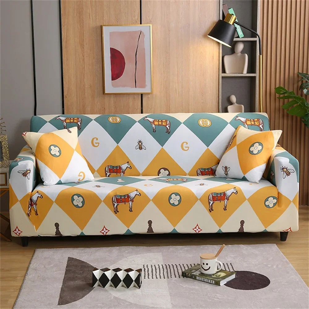 Cartoon Animal Style Sofa Cover Elastic Adjustable Sofas Covers Corner ...