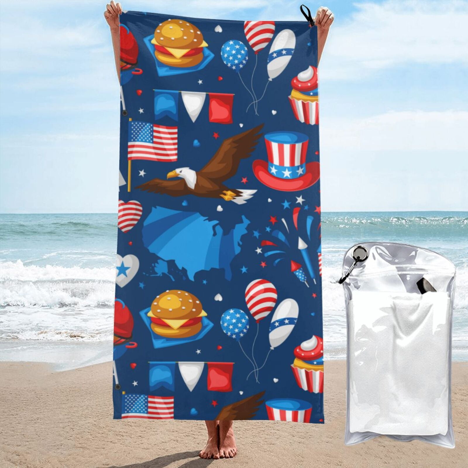 Cartoon Animal Tie-Dye Fruitfiber Quick Dry Towel Beach Towels Good ...