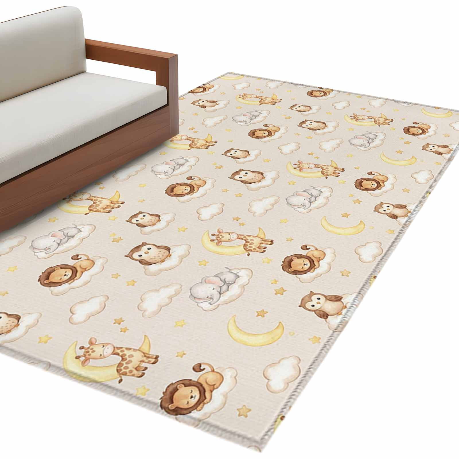 Cartoon Animals Area Rug 4x6 Washable Rug Non Slip Cute Giraffe ...