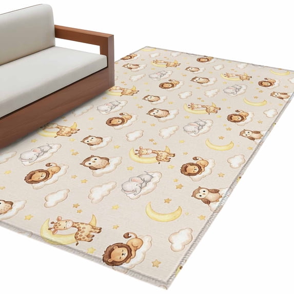 Cartoon Animals Area Rug 4x6 Washable Rug Non Slip Cute Giraffe ...