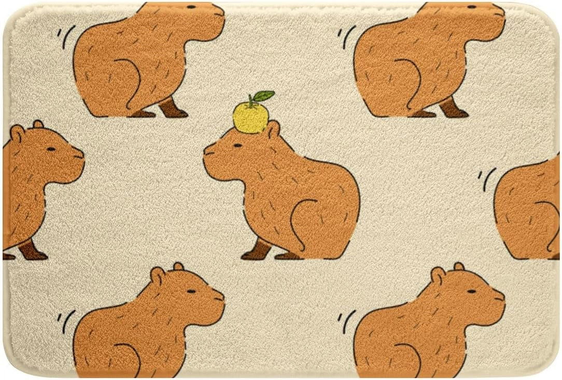 Cartoon Animals Bathroom Rugs Cute Capybaras Bath Mat for Capybara ...