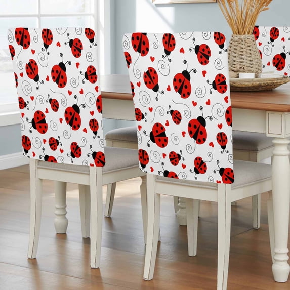 Cartoon Animals Chair Back Covers, Funny Modern Simple Red Love Stripes ...