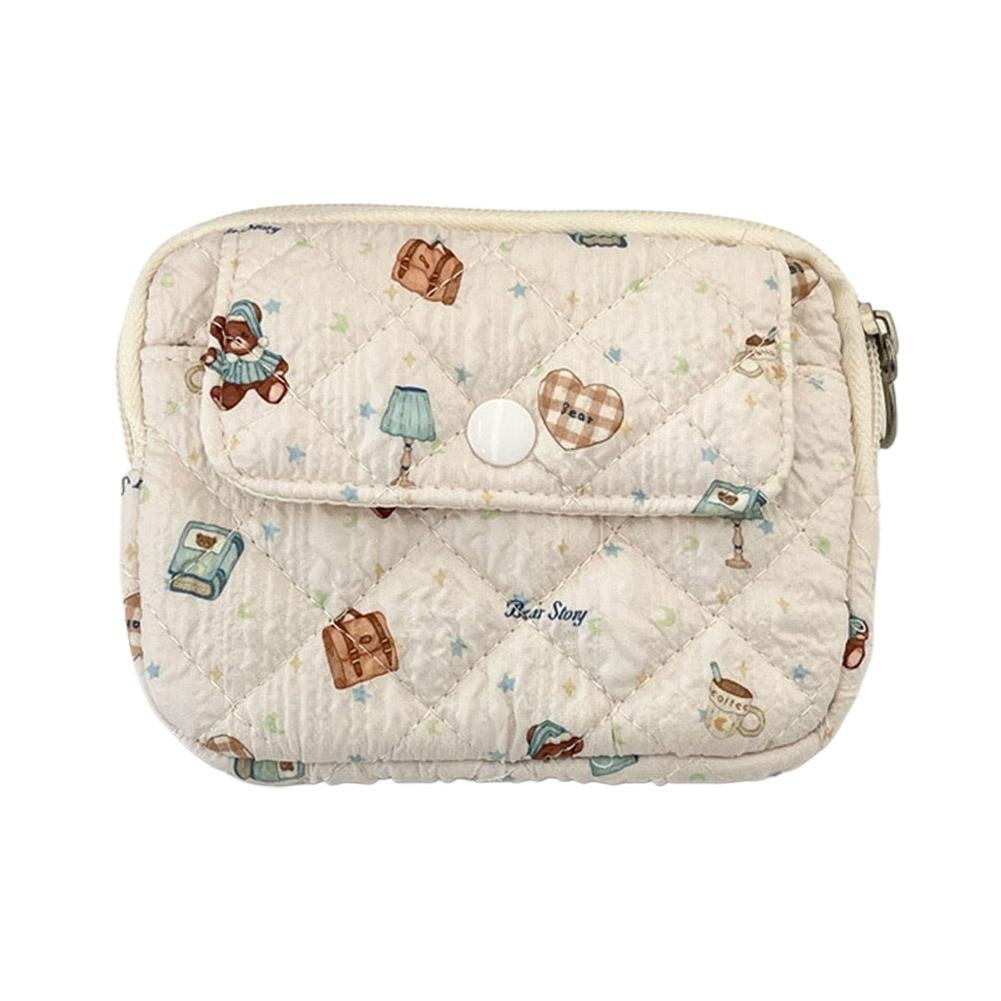 Cartoon Animals Coin Purse Portable Card Quilted Storage Bag Card Hold ...